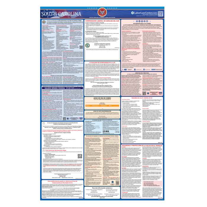 2026 South Carolina Labor Law Poster | State, Federal, OSHA in One ...