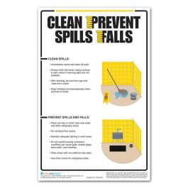 Clean Up Spills Poster | OSHA Safety Workplace Posters