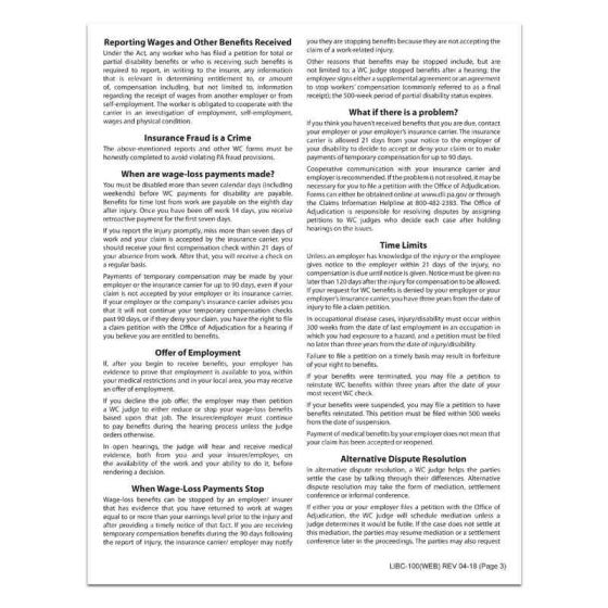 Pennsylvania Workers' Compensation Handout | Workers' Compensation ...