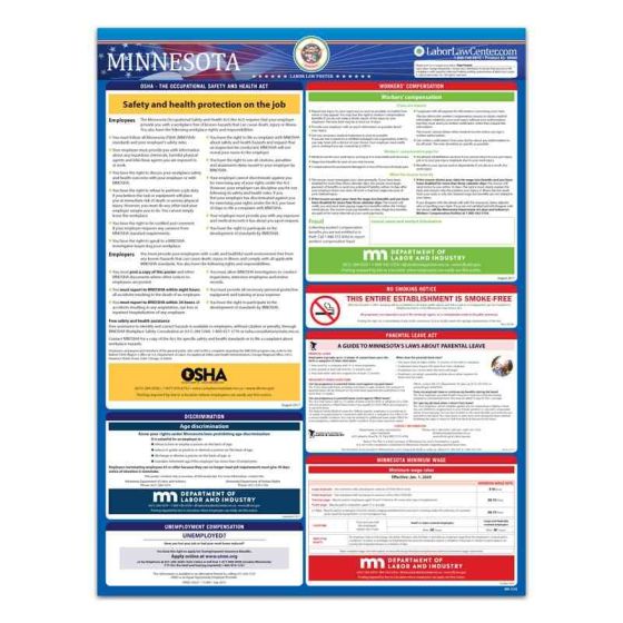 Minnesota State Labor Law Poster - Unlaminated
