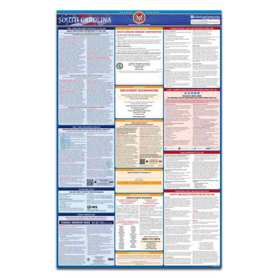 South Carolina & Federal Labor Law Posters - Unlaminated