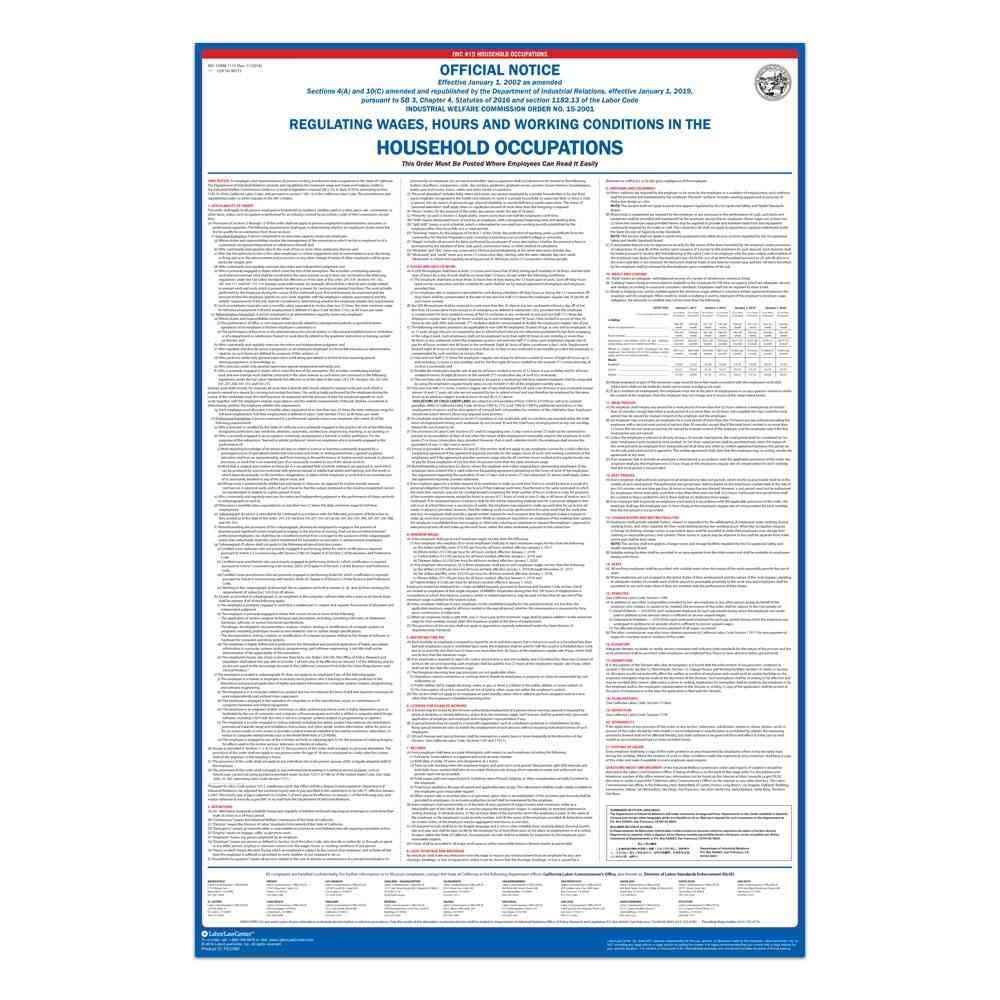 Household Occupation Poster | Industrial Welfare Commission Posters