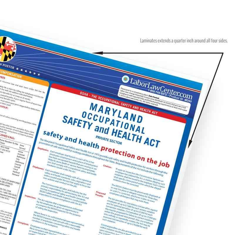 Maryland State Labor Law Poster - Unlaminated
