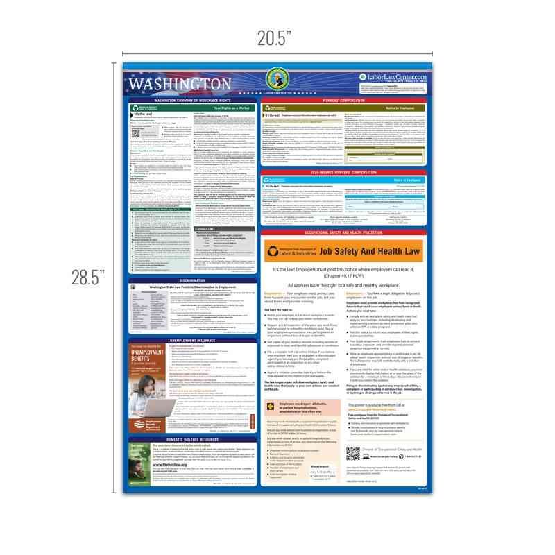 Washington State Labor Law Poster - Unlaminated